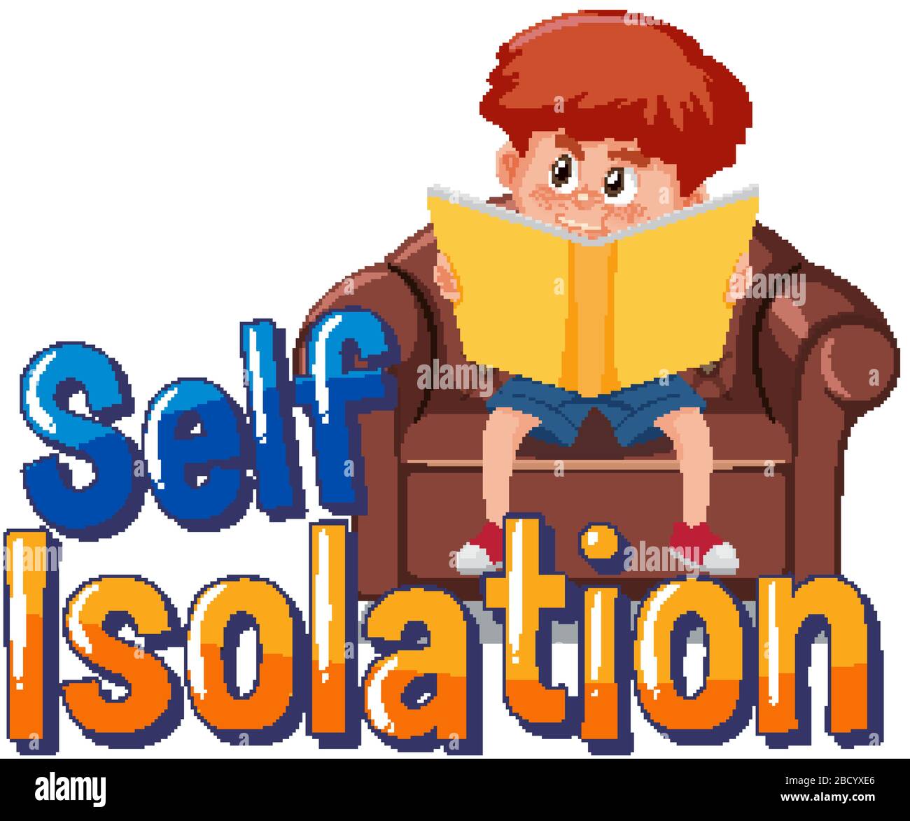 Self isolation to avoid spreading corona virus illustration Stock ...