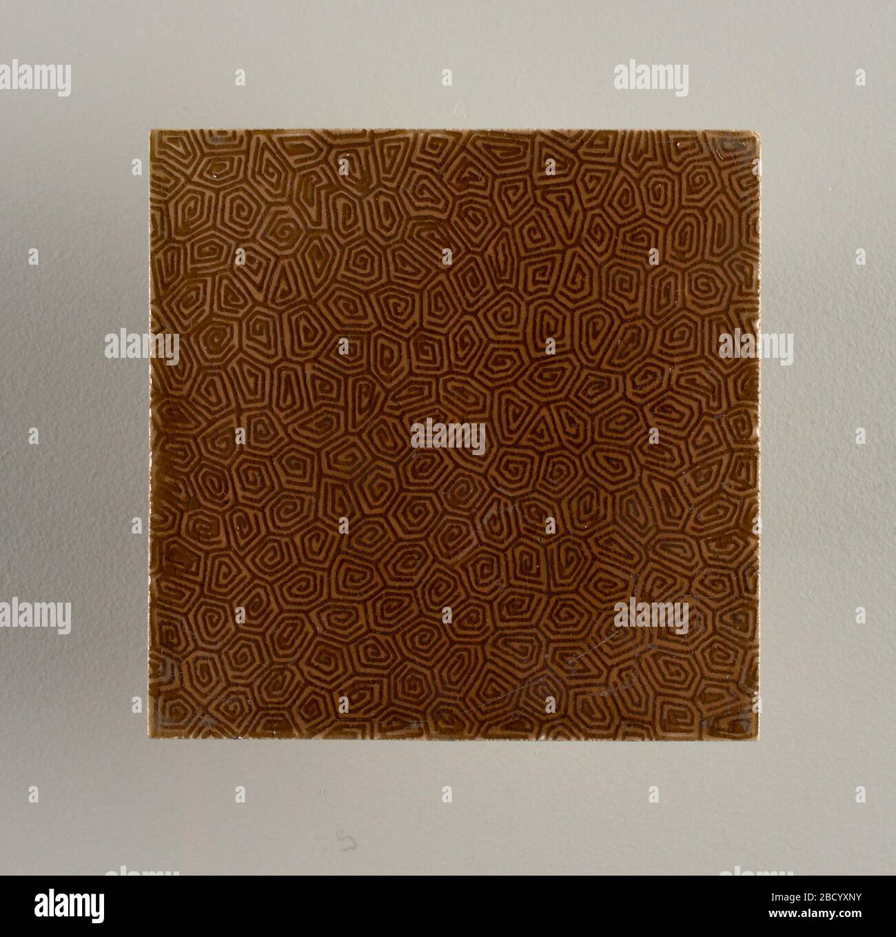 Tile. Research in ProgressSquare molded tile of white clay, reverse ...