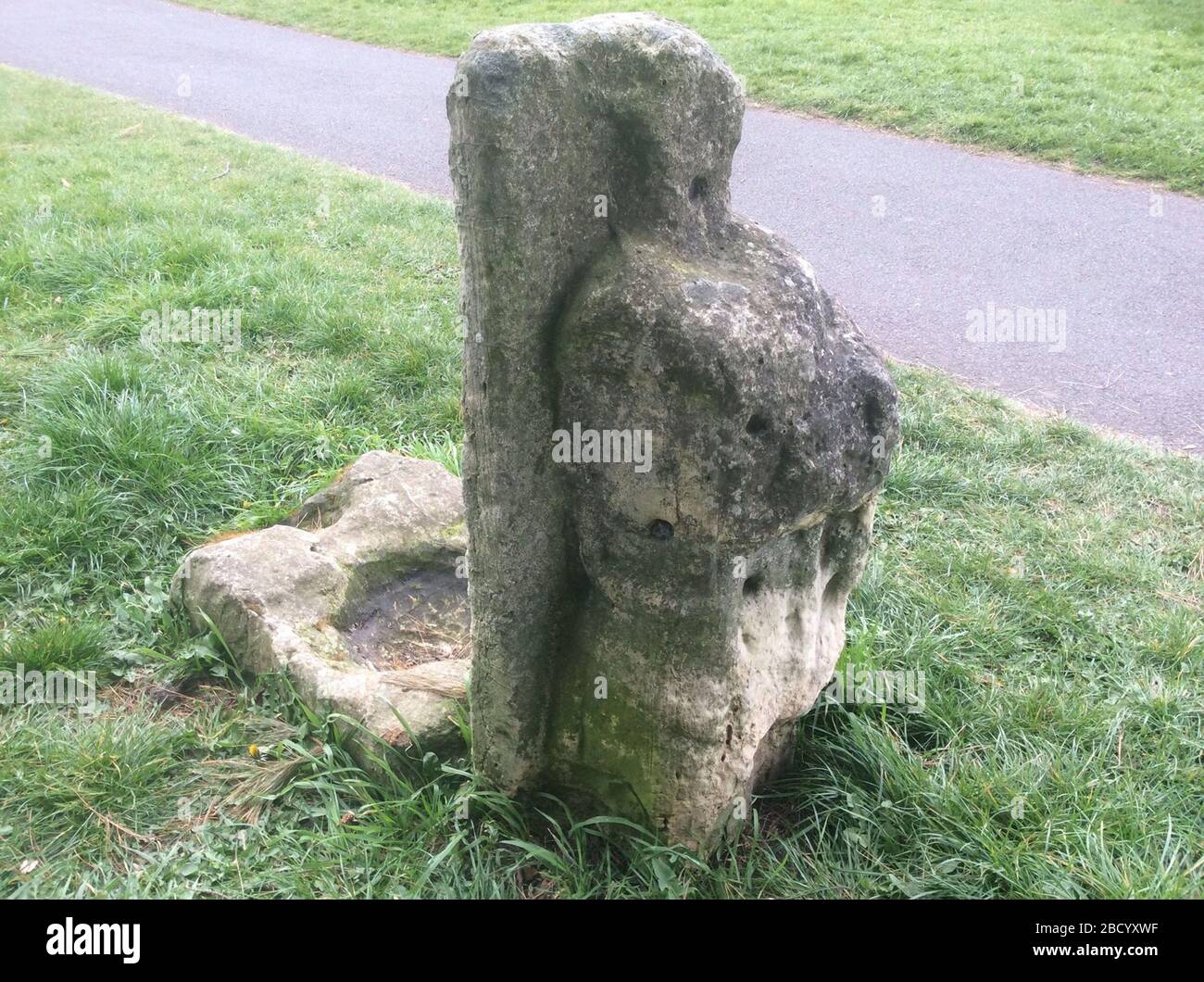 The plague stone on Hob Moor, York stands next to the Hob Stone which ...