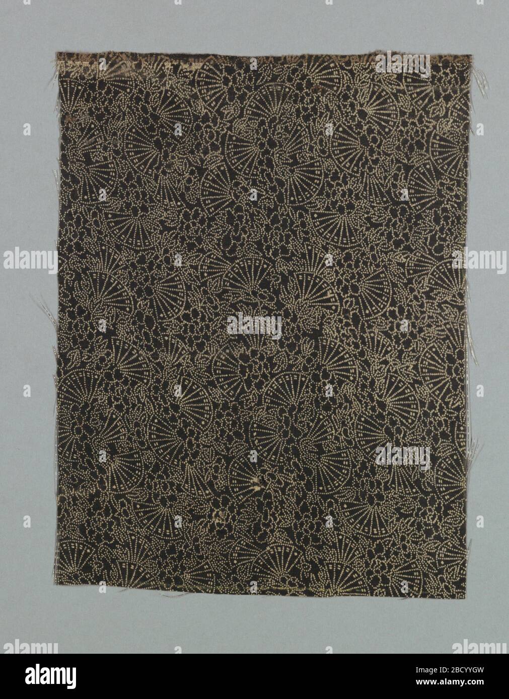 Textile. Research in ProgressAllover pattern of fans and peonies ...