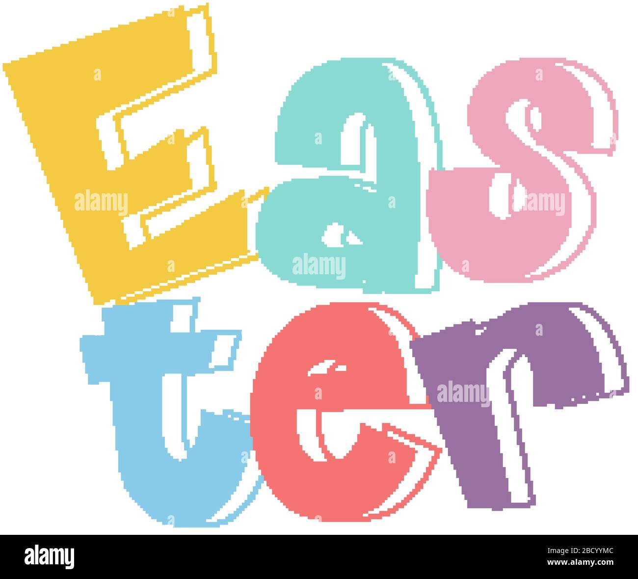 Happy Easter font design on white background illustration Stock Vector ...