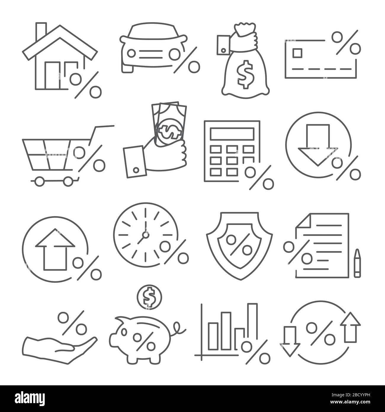 Credit banking linear icons hi-res stock photography and images - Alamy