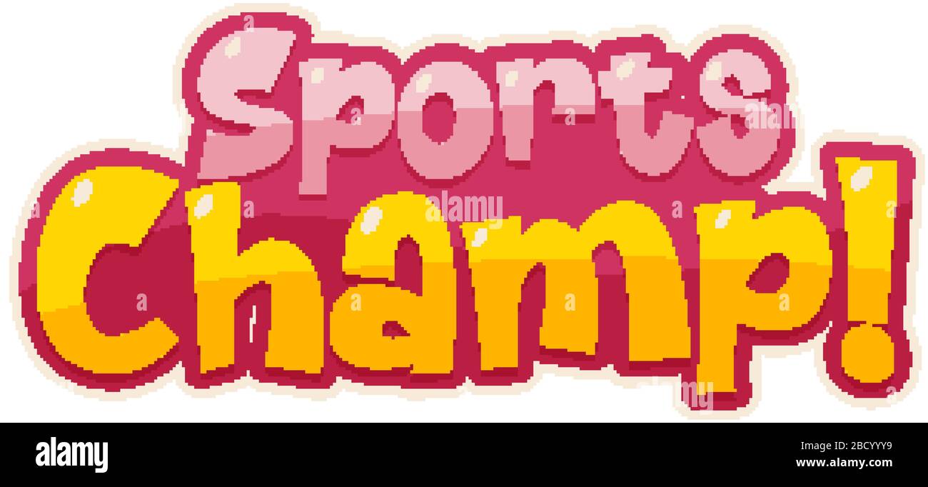 Font design template for word sports champ on white background ...
