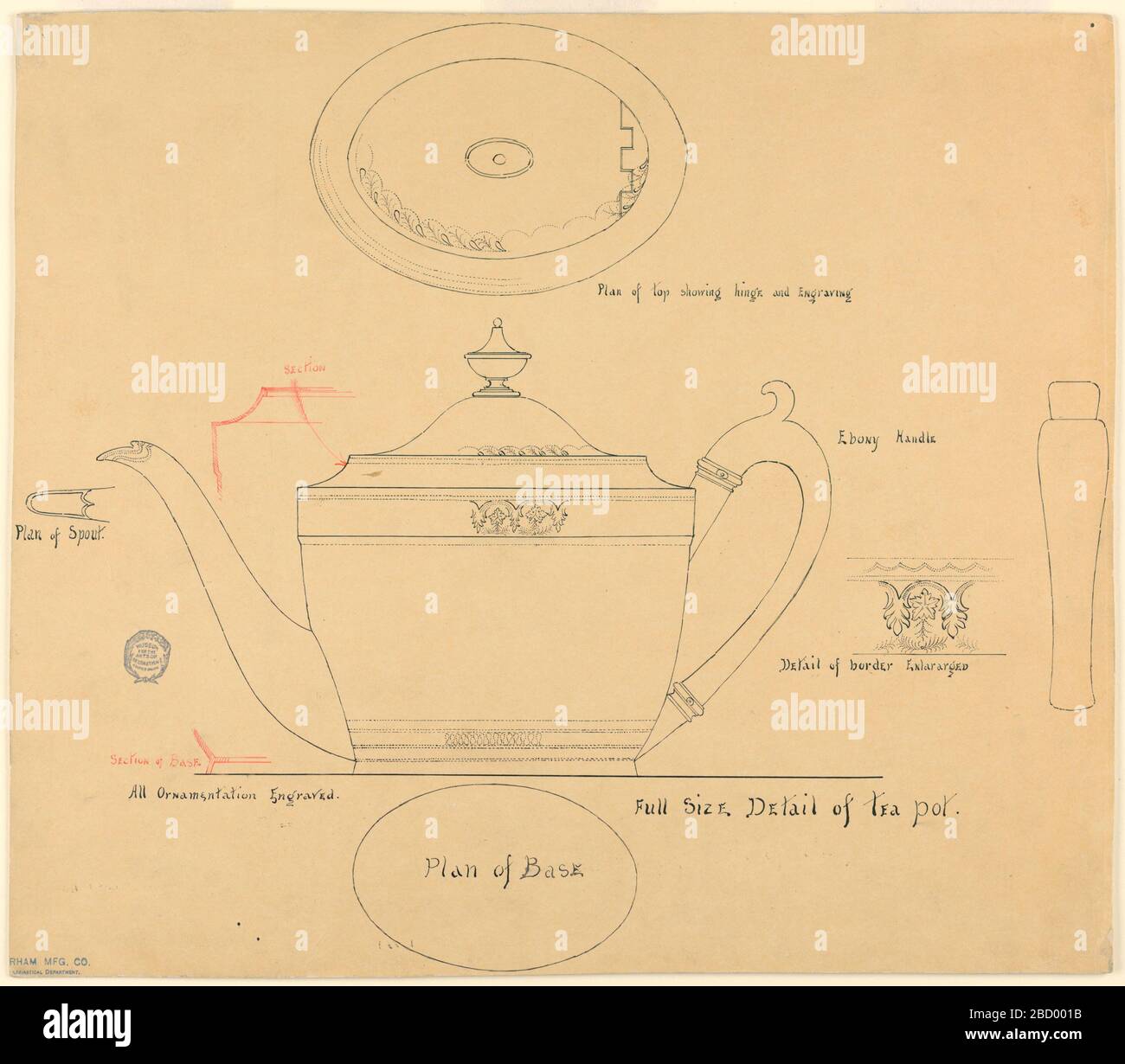 Full Scale Plan for Engraved George III Style Silver Teapot. Research ...