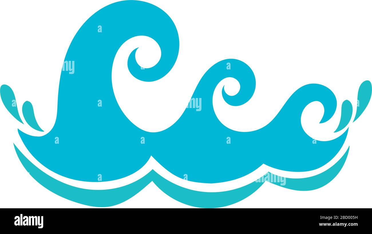 water waves ocean flat style icon Stock Vector Image & Art - Alamy