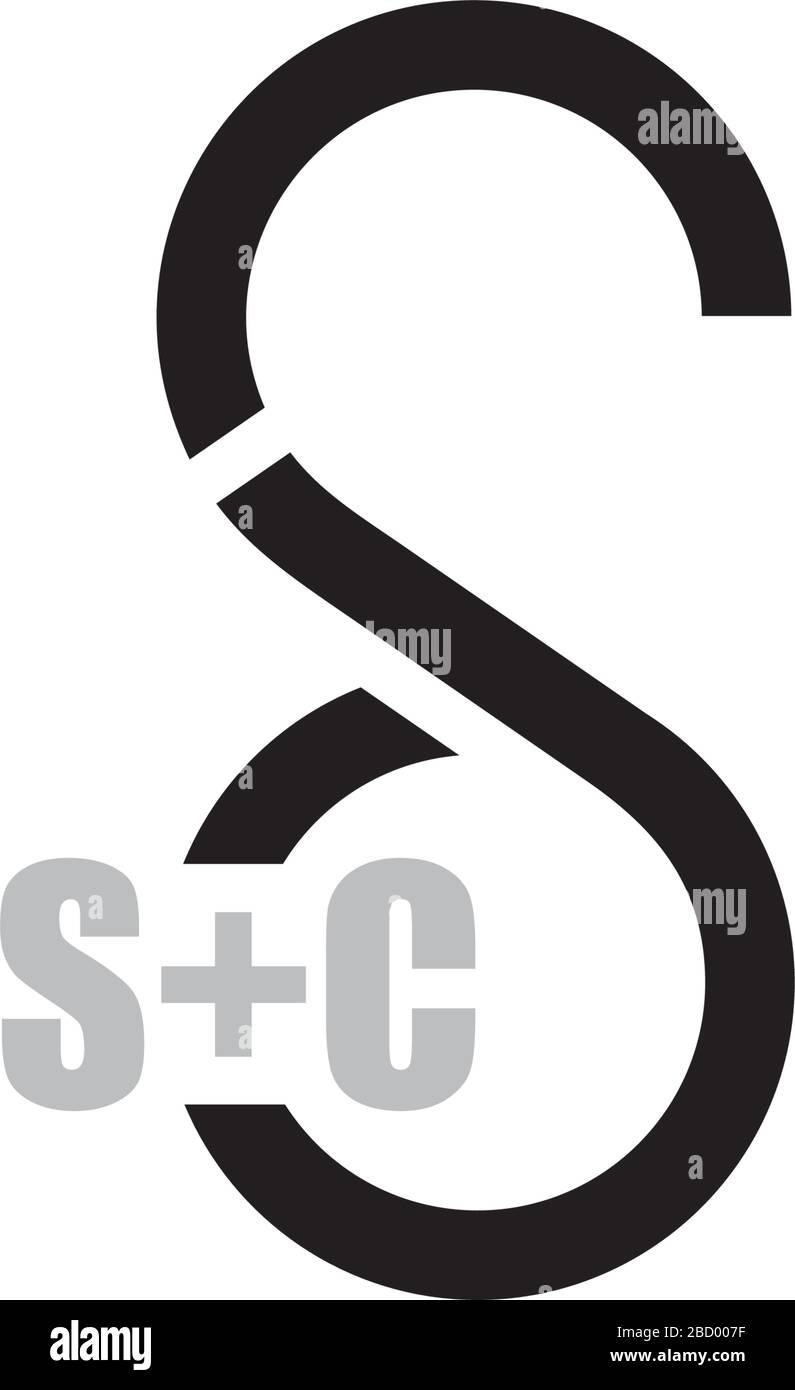 letter sc simple geometric loop line design symbol logo vector Stock ...