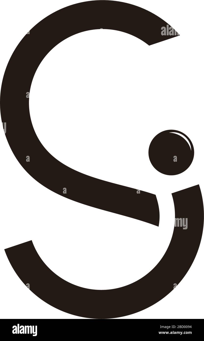letter sj abstract simple geometric line art shape logo vector Stock ...