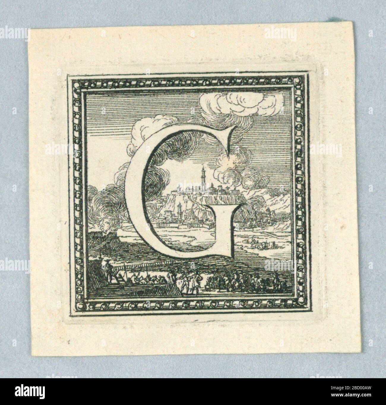 Figural Letter Capital G from a Story of Louis XIV of France. Research ...