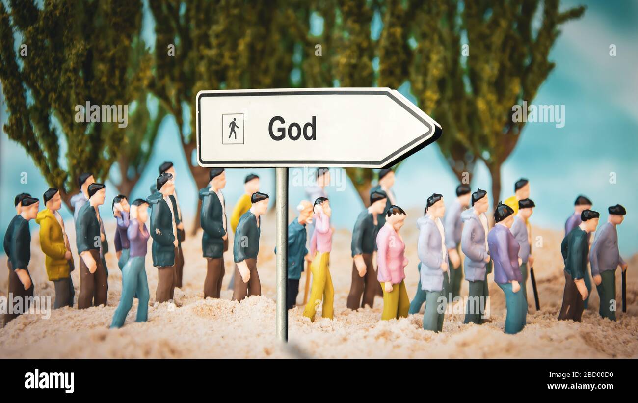 Street Sign the Direction Way to God Stock Photo - Alamy
