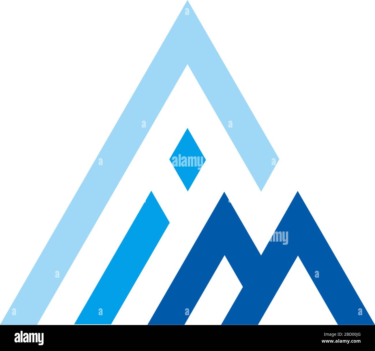 letter im geometric blue mountain sky triangle logo vector Stock Vector ...