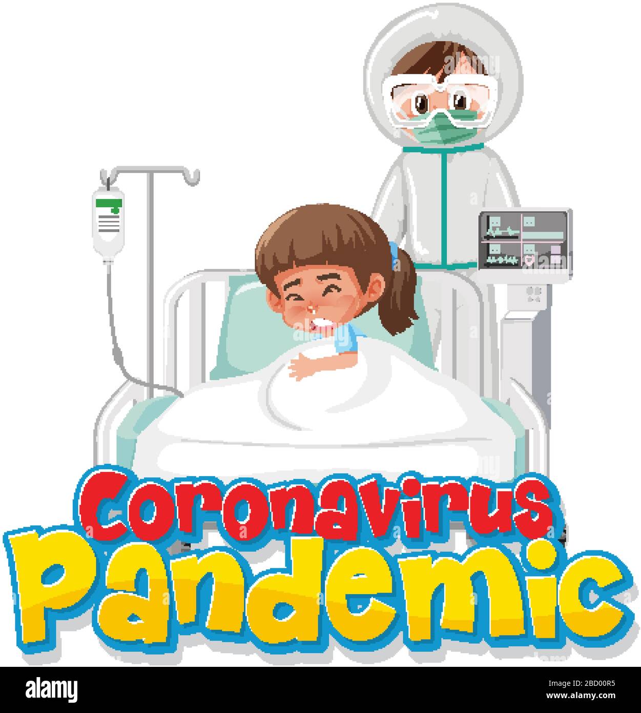 Covid-19 patient at hospital illustration Stock Vector Image & Art - Alamy