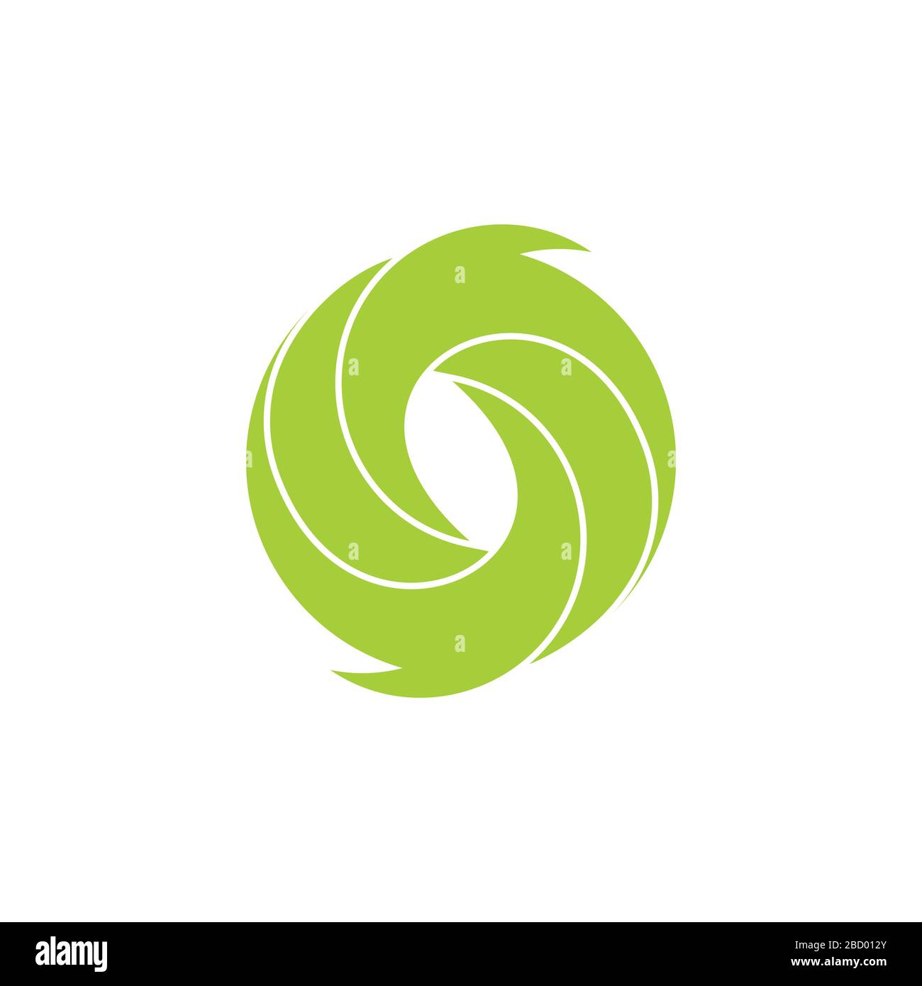 green curves circles 3d rotation shape logo vector Stock Vector Image ...