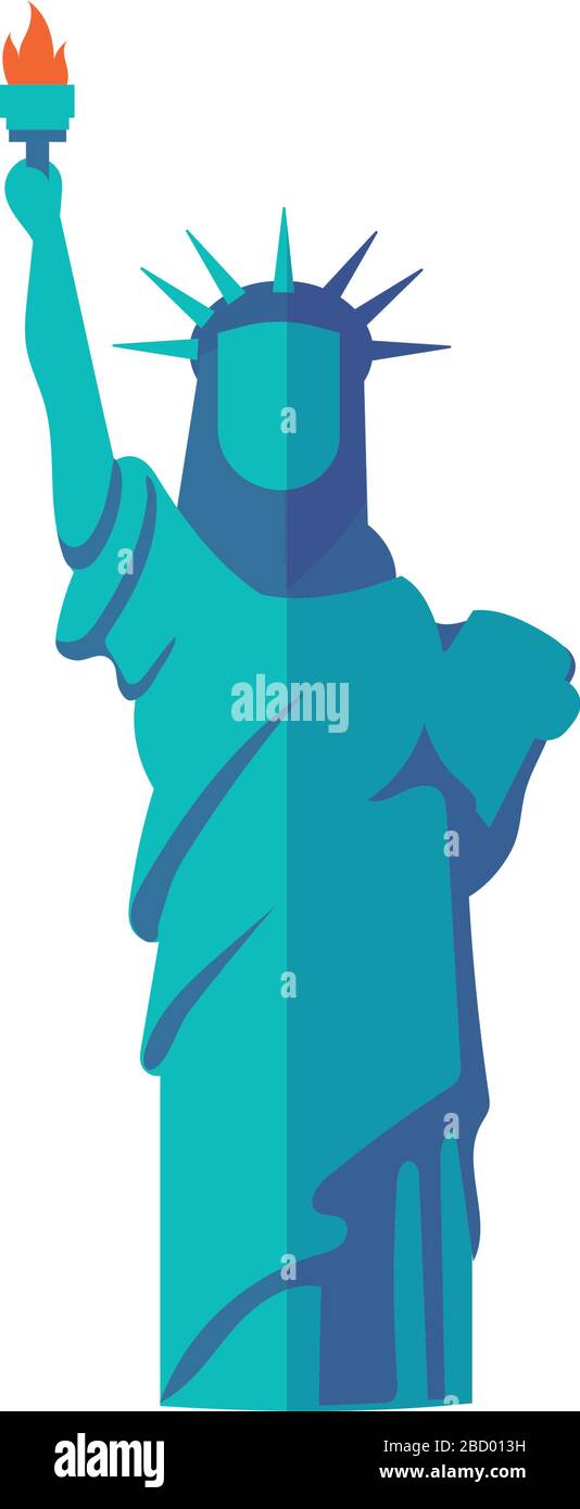 new york liberty statue flat detailed style Stock Vector Image & Art ...