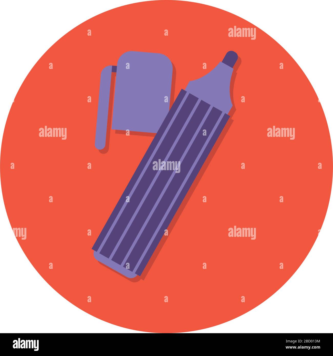 marker school supply block and flat style Stock Vector Image & Art - Alamy
