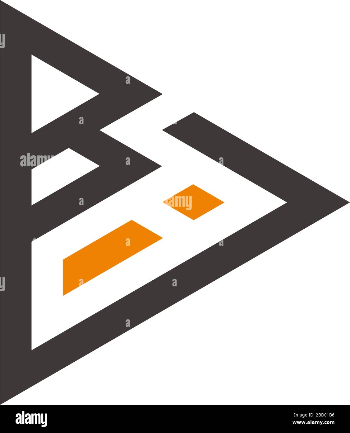 letter bi triangle geometric design symbol logo vector Stock Vector ...