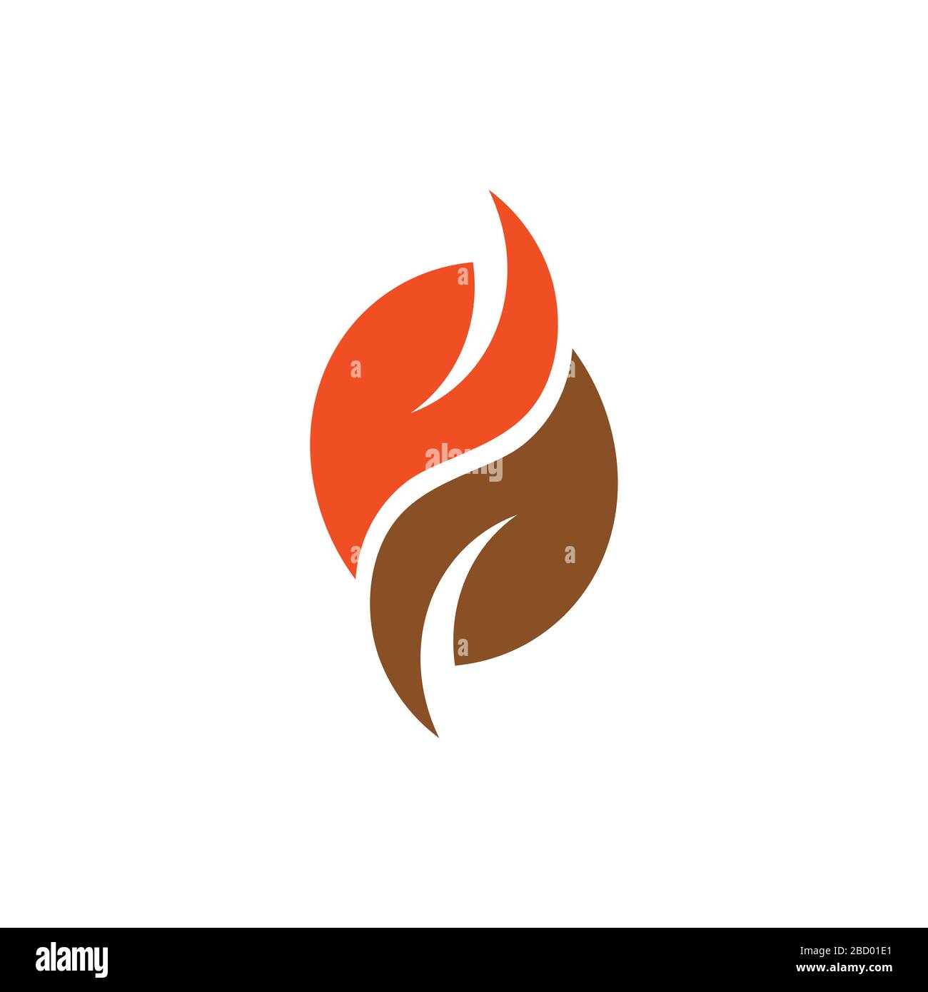 coffee leaf shape curves symbol logo vector Stock Vector Image & Art ...