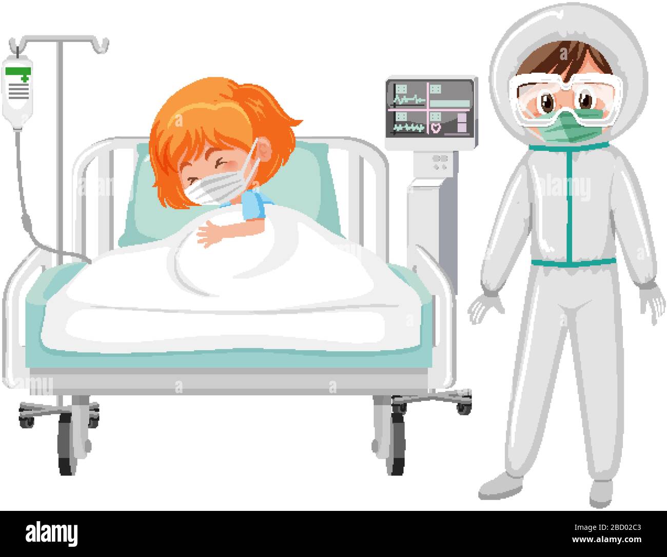 Covid-19 patient at hospital illustration Stock Vector Image & Art - Alamy