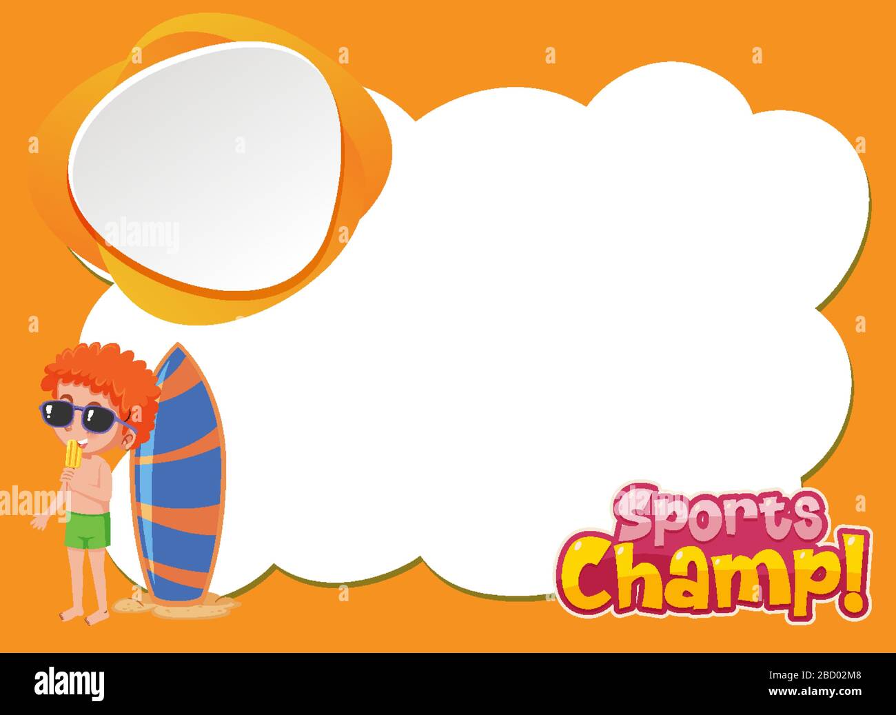 Background template design with word sports champ illustration Stock ...