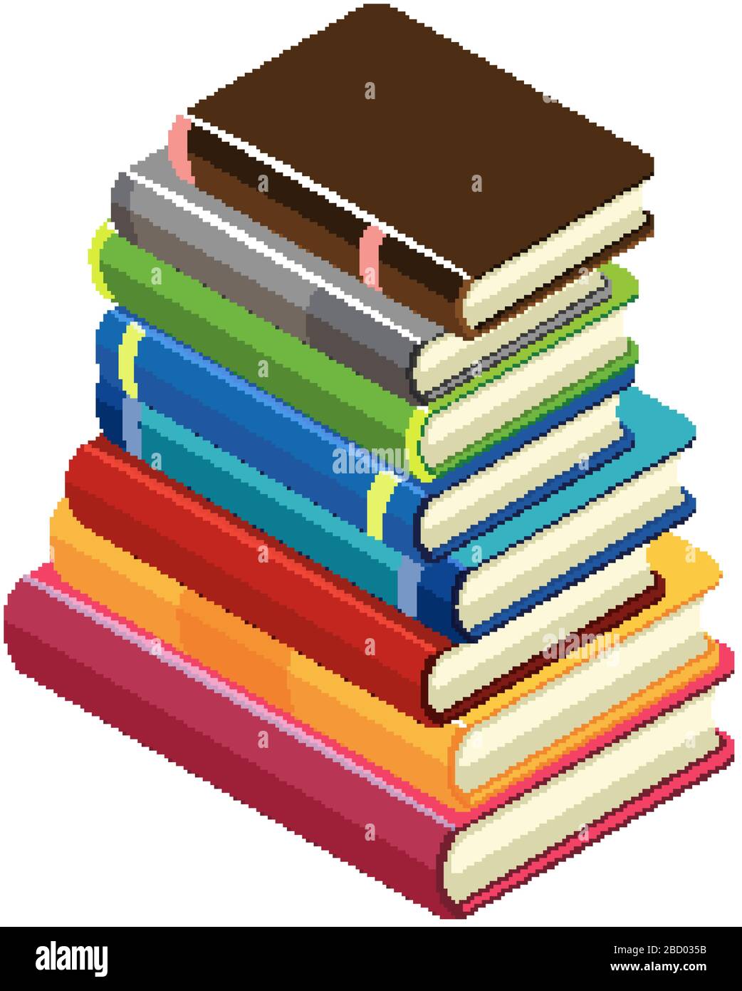 Stack of books on white background illustration Stock Vector Image ...
