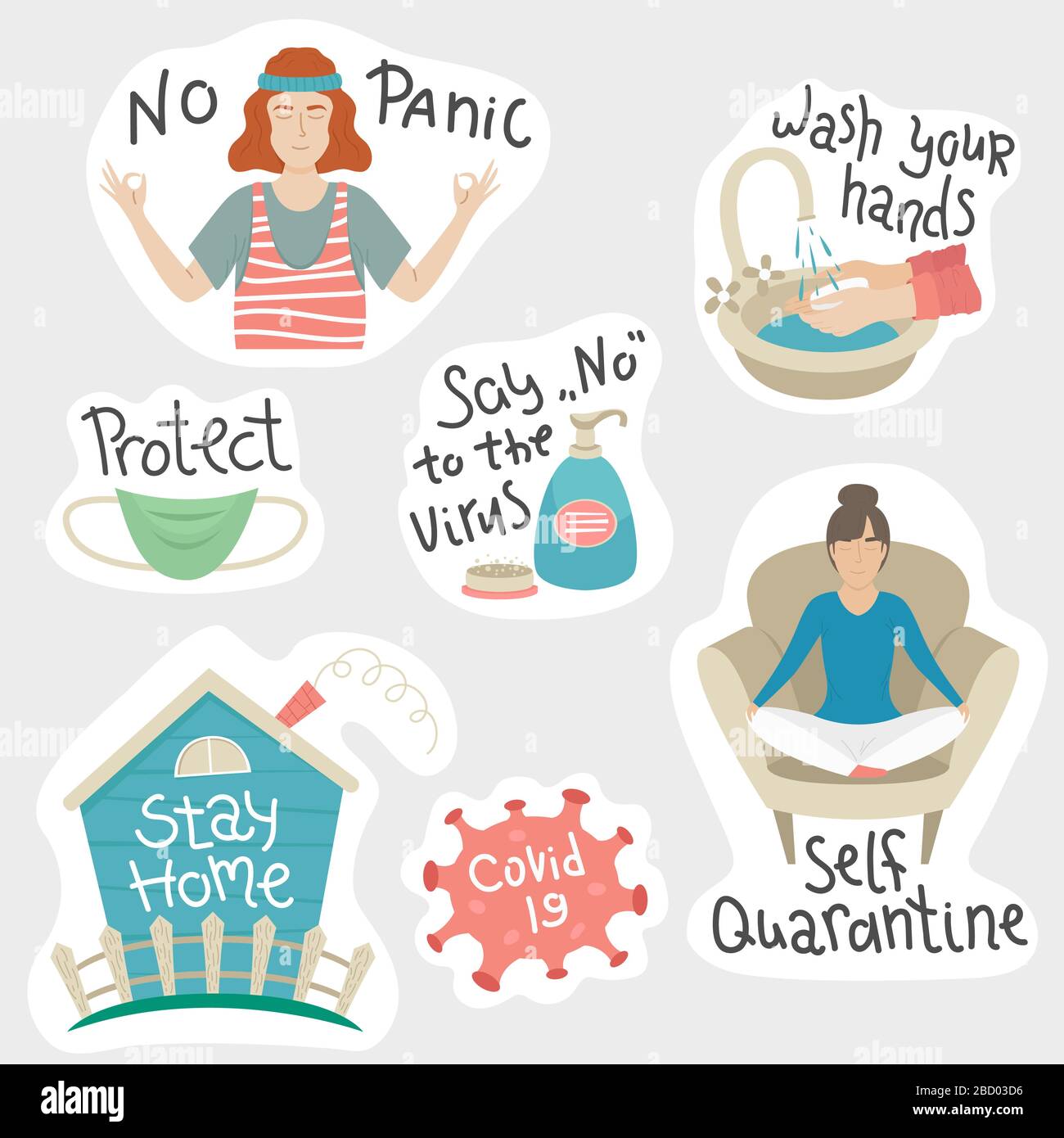 Stickers coronavirus Stock Vector Images - Alamy