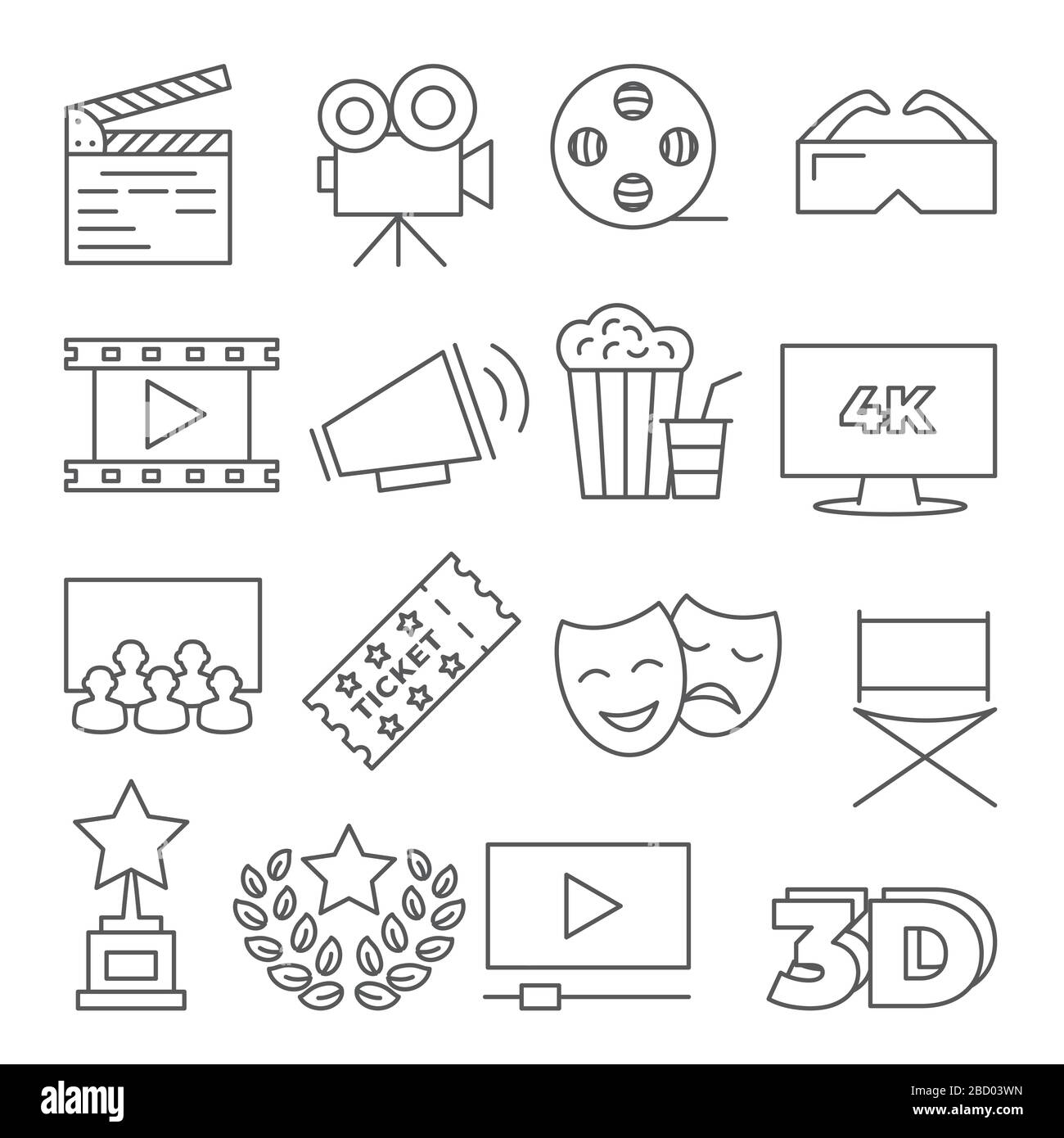 Film on screen icons Stock Vector Images - Alamy