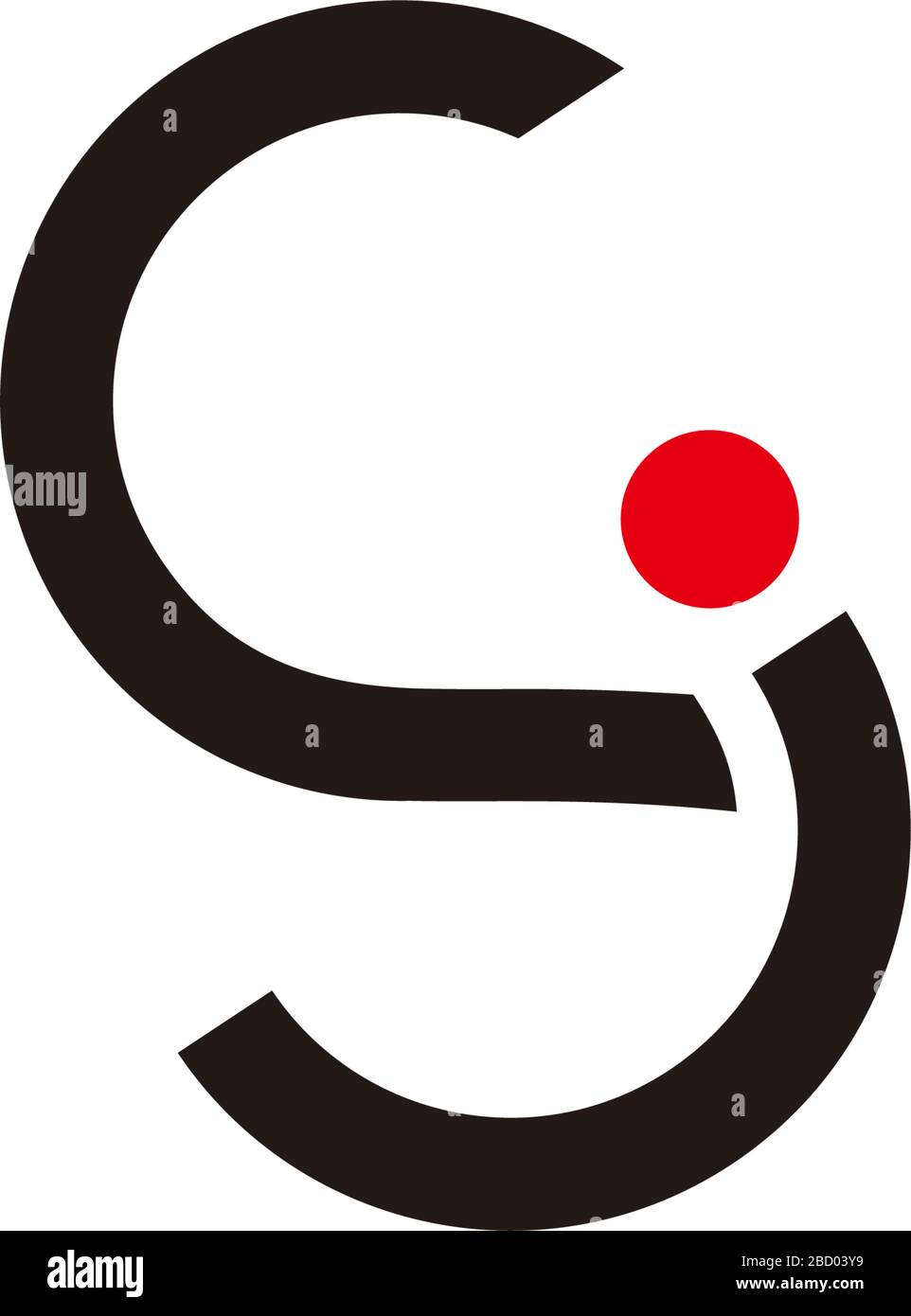 letter cj abstract simple geometric line art shape logo vector Stock ...