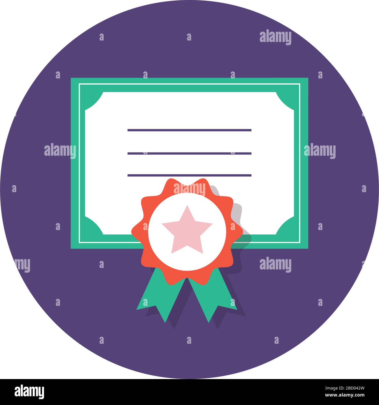 diploma certificate graduation line and fill style Stock Vector Image ...