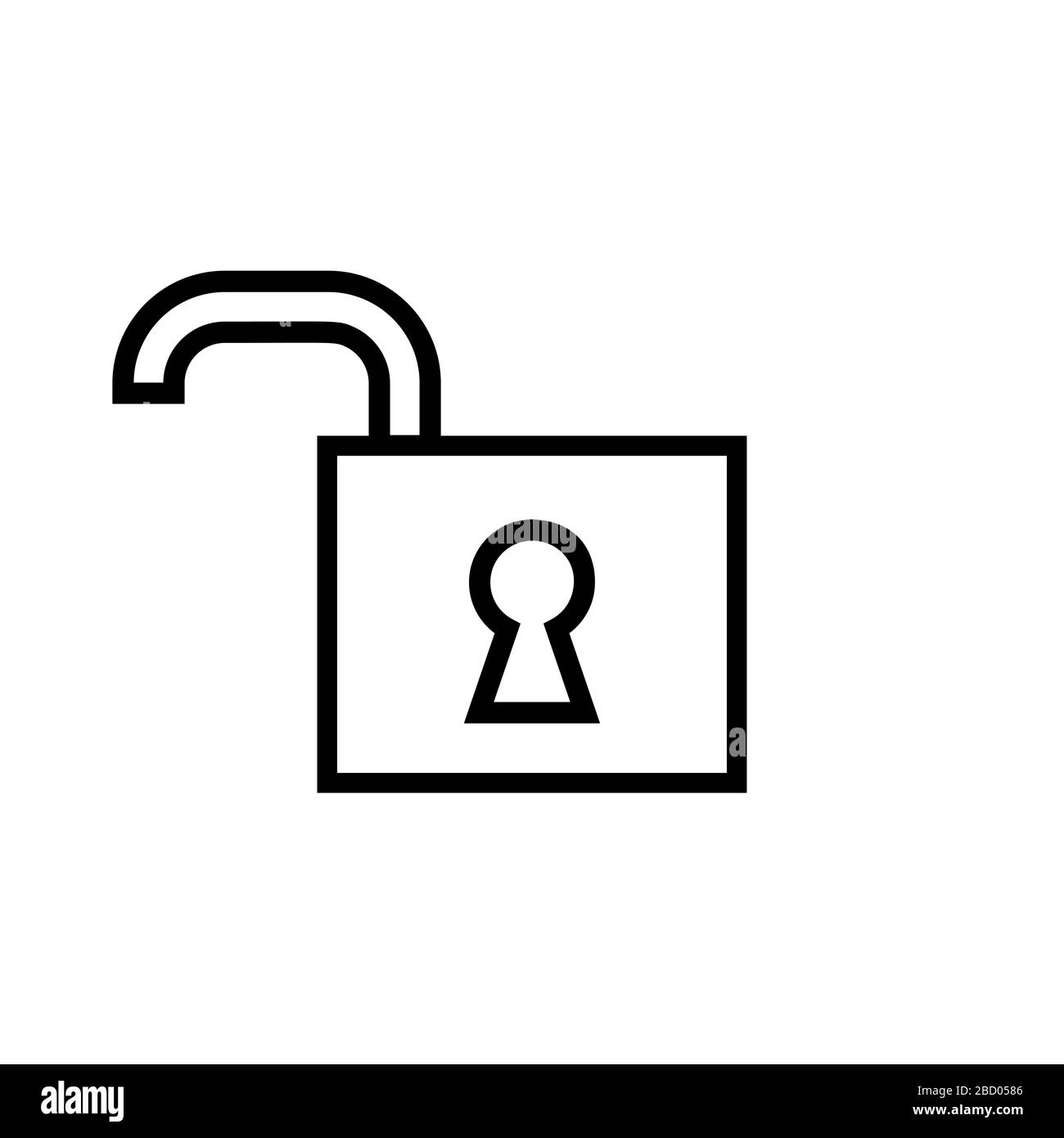 Open Padlock icon vector. Unlock flat line design sign Stock Vector ...