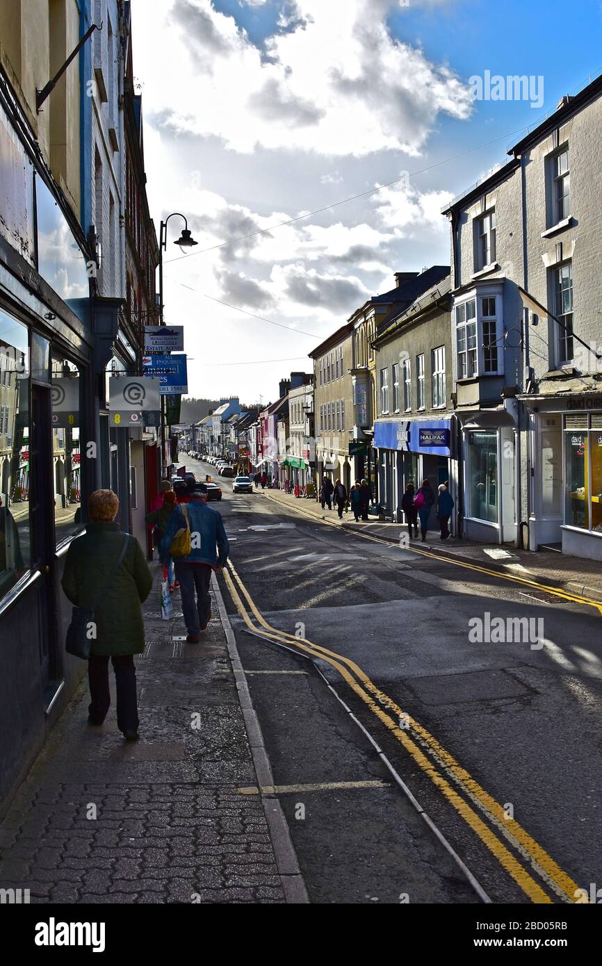 A view of the attractive Monnow Street, Monmouth, one of the main ...