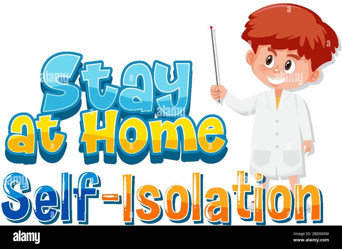 Stay at home self isolation sign illustration Stock Vector Image & Art ...
