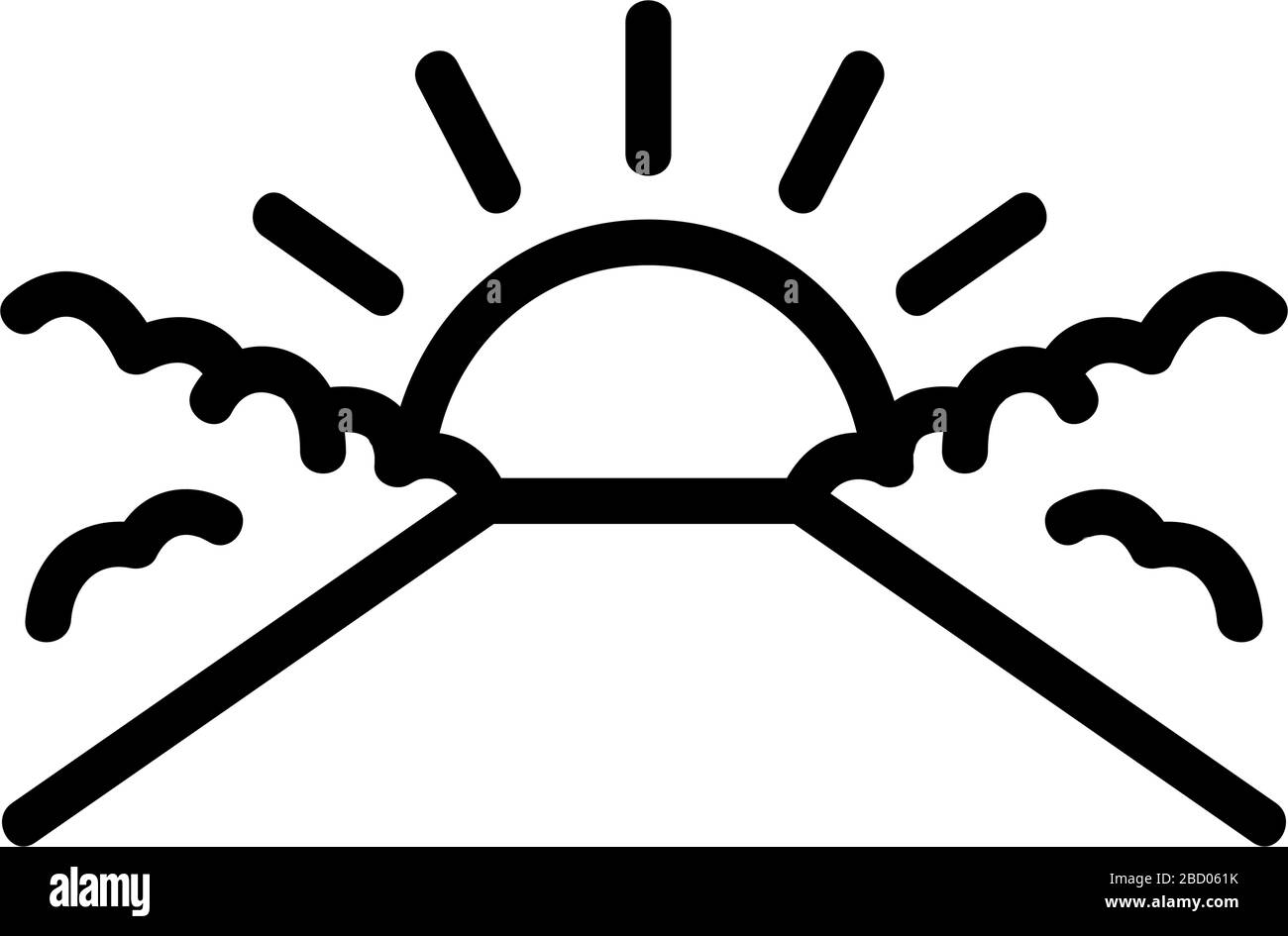 Sunset Clipart Black And White