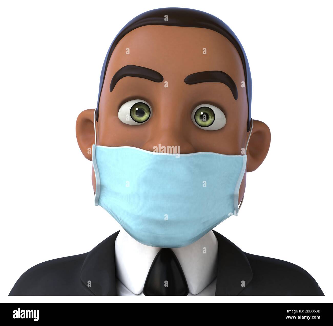 3D illustration of a cartoon character with a mask Stock Photo - Alamy