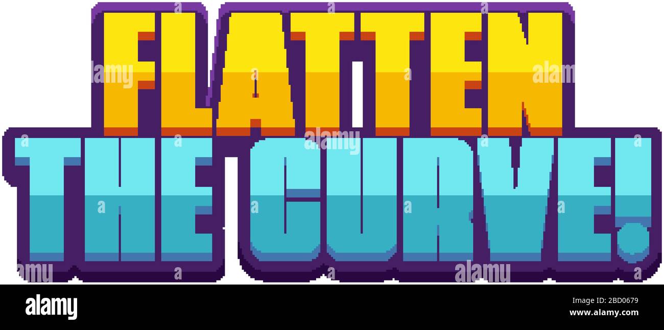 Word design for flatten the curve on white background illustration ...