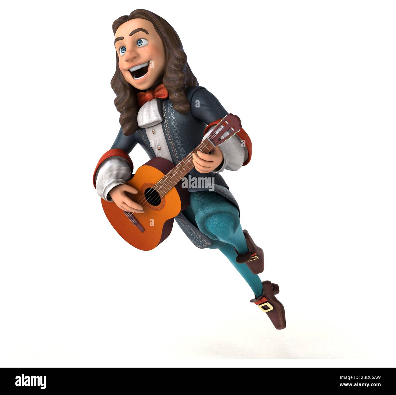 3D Illustration of a cartoon man in historical baroque costume Stock ...