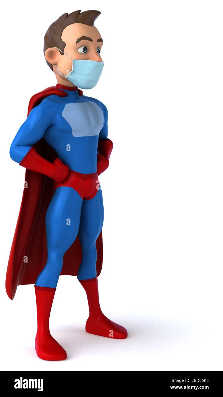 3D illustration of a cartoon character with a mask Stock Photo - Alamy