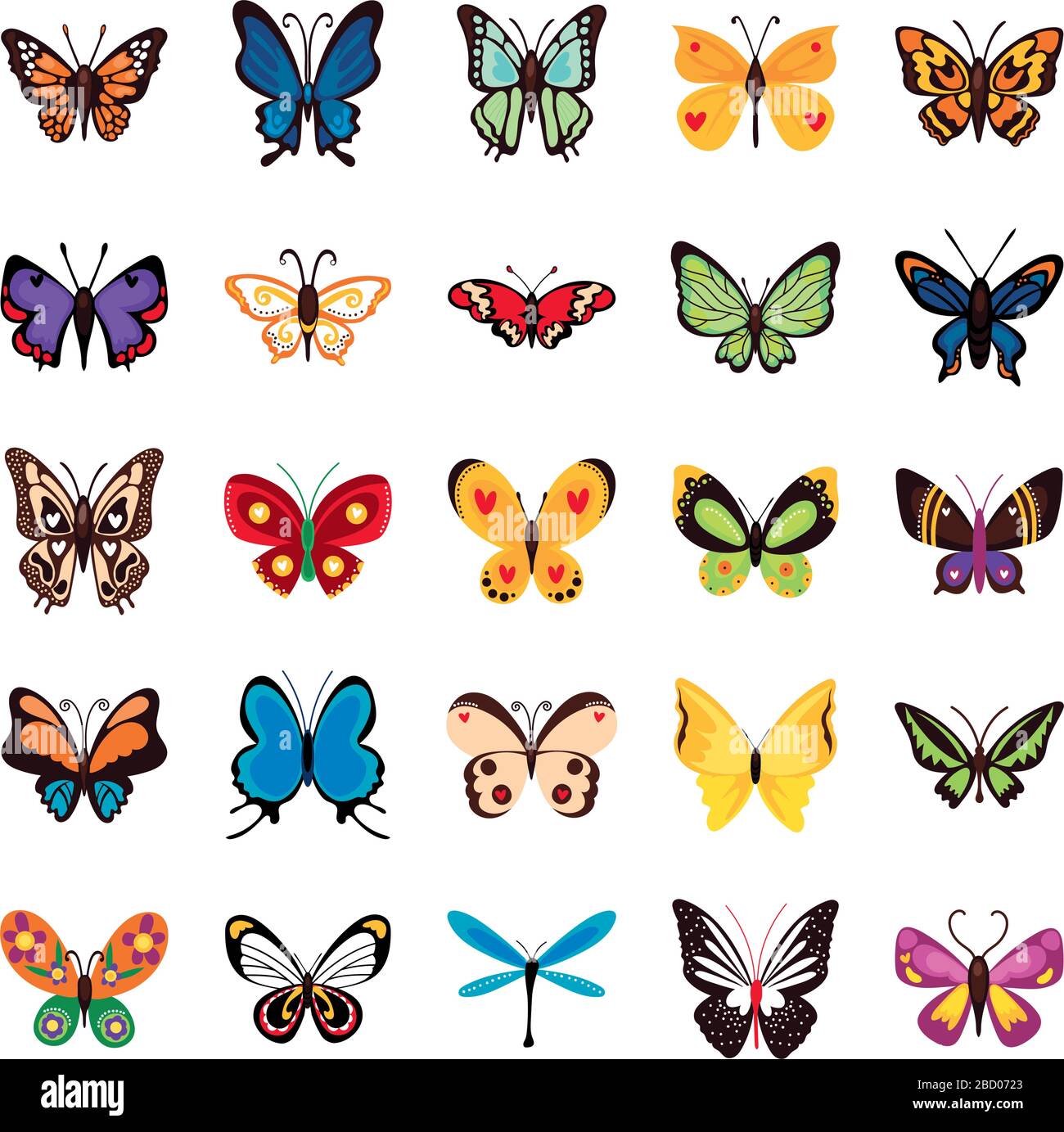 bundle of butterflies set icons Stock Vector Image & Art - Alamy