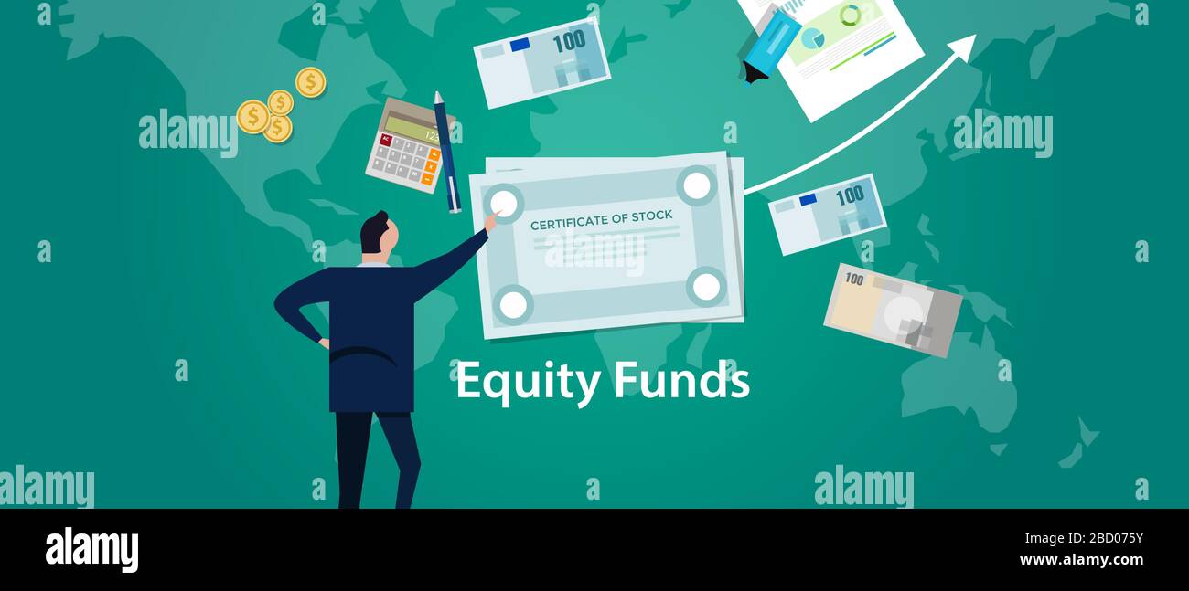 Equity funds. Business man looking at chart of mutual fund. Investment ...