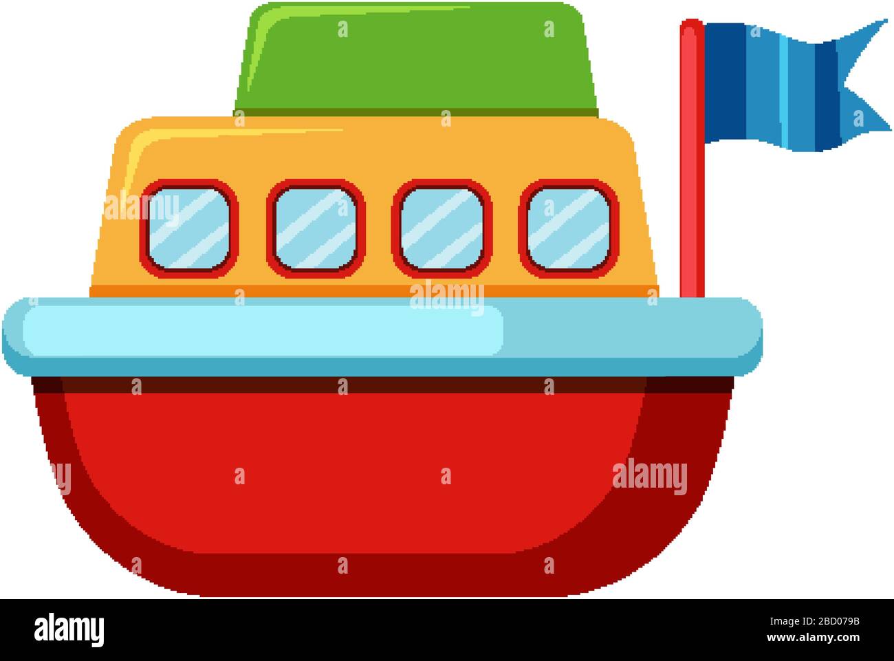 Toy boat on white background illustration Stock Vector Image & Art - Alamy