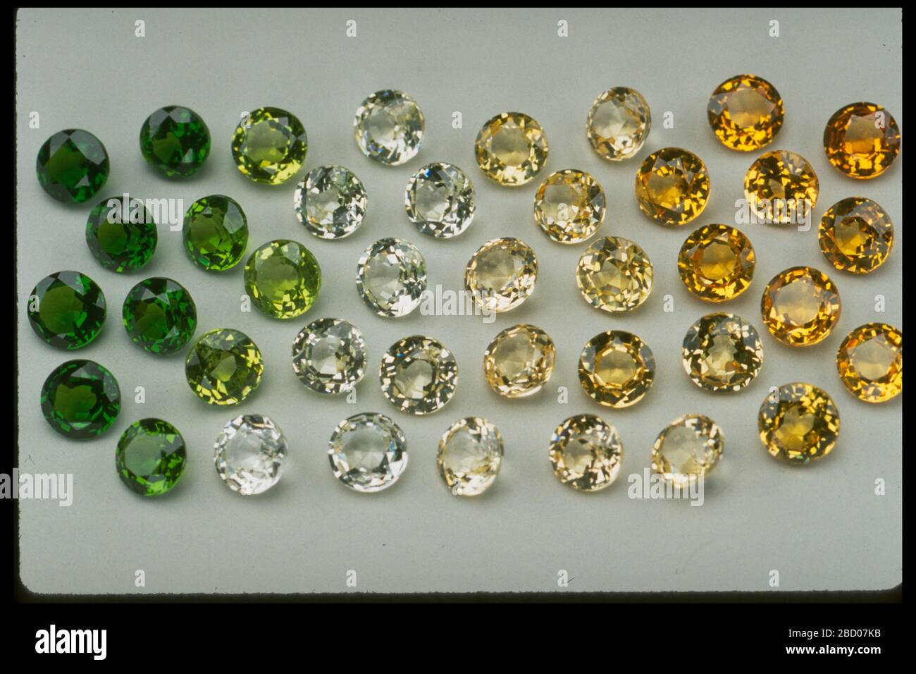 Photograph of a group of half-carat grossular garnets (G7918) from the ...