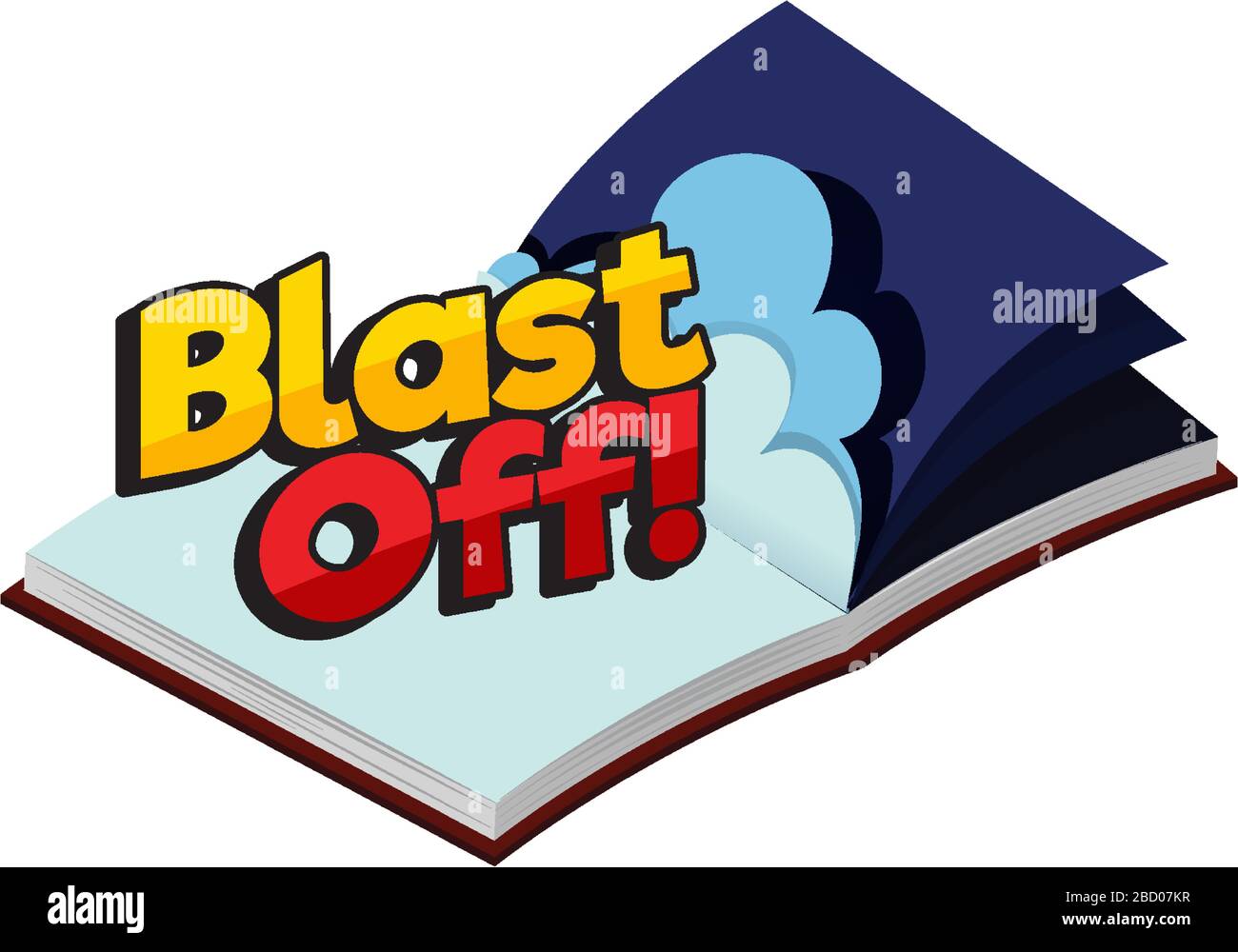 Font design for word blast off in the book illustration Stock Vector ...