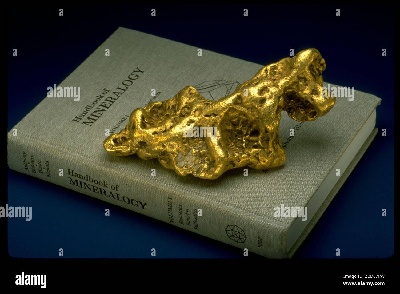 Photograph of a large gold nugget (R6705) from the National Mineral ...
