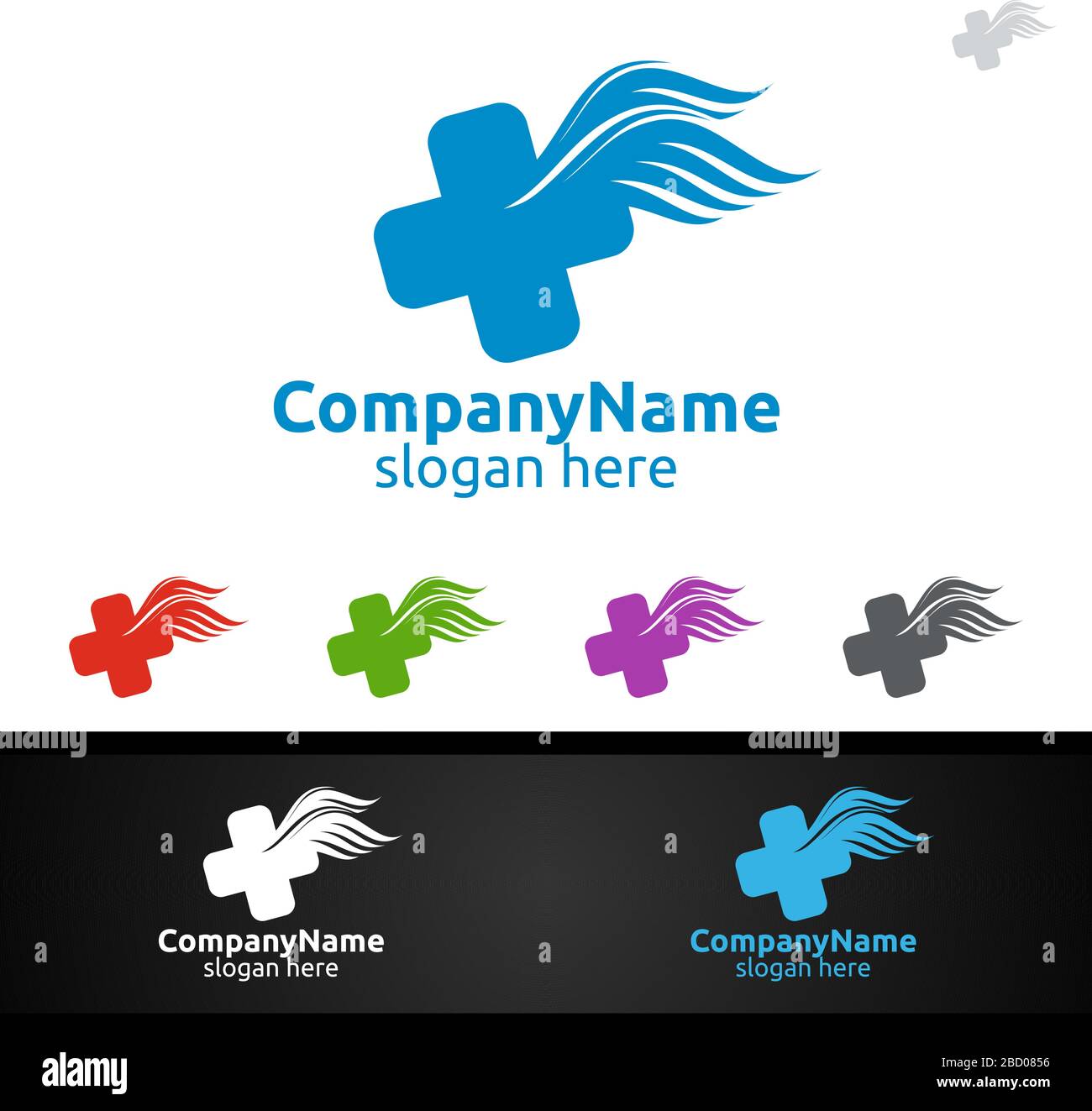 Cross Wings Medical Hospital Logo for Emergency Clinic Drug store or ...