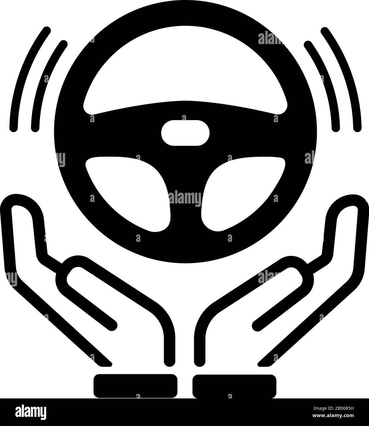 Self-driving, driverless, automatic driving vector icon illustration ...