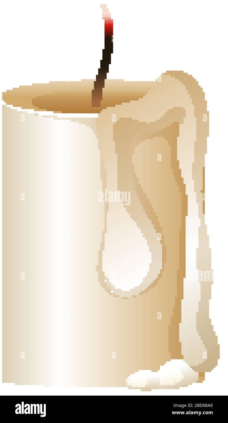 Candle with no light on black background illustration Stock Vector ...