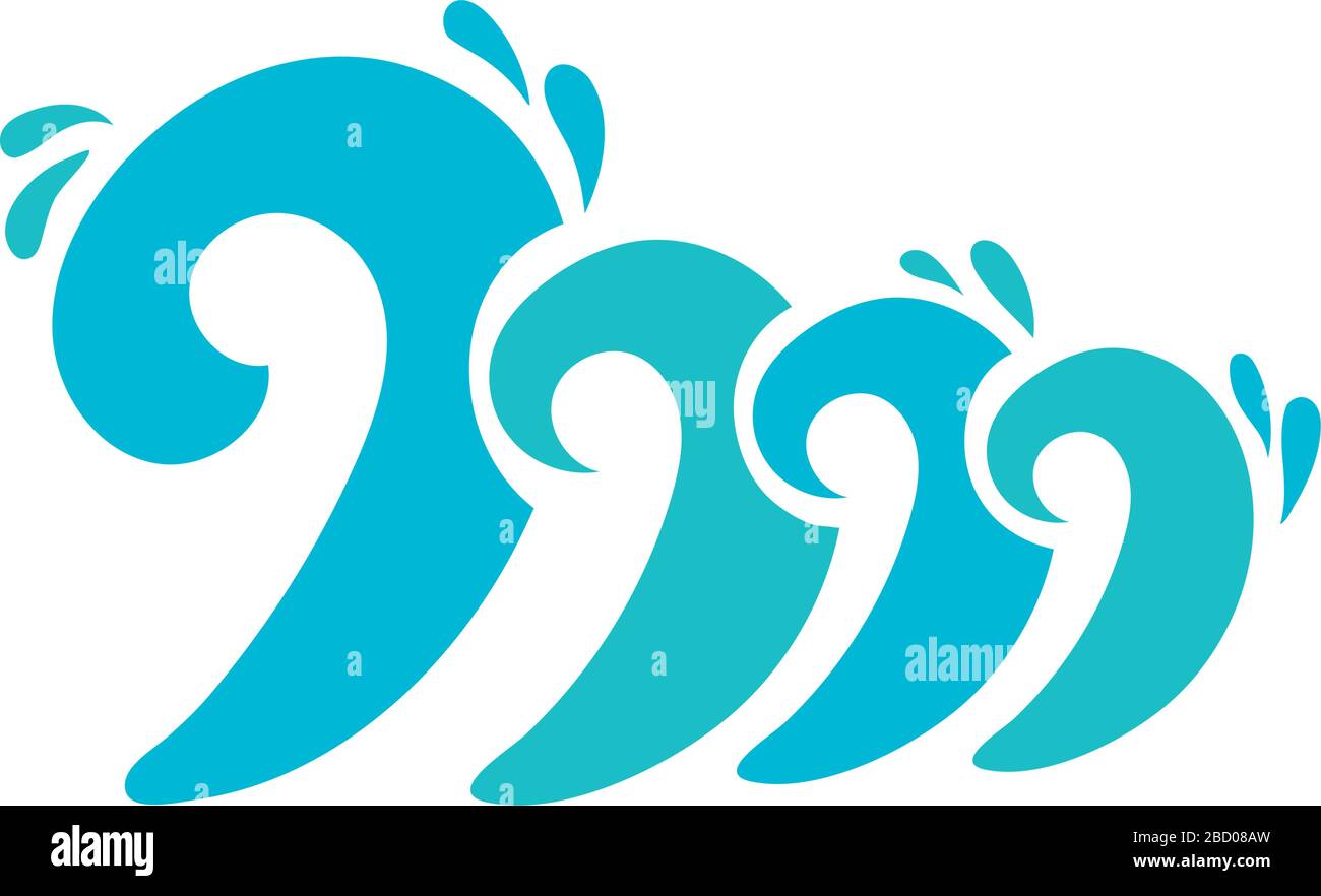 water waves ocean flat style icon Stock Vector Image & Art - Alamy