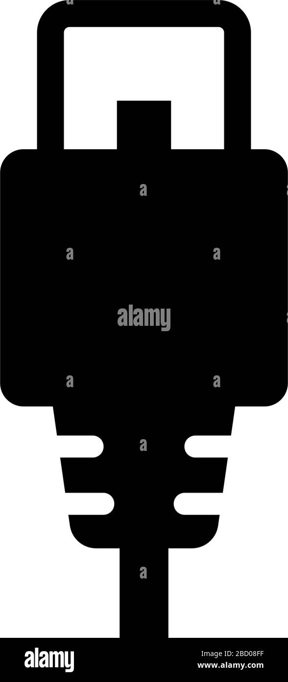 Lan cable and connector (plug) vector icon illustration Stock Vector ...