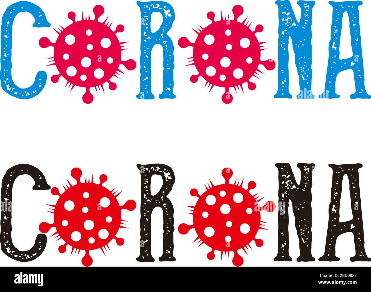 text corona set with virus symbol decoration vector Stock Vector Image ...