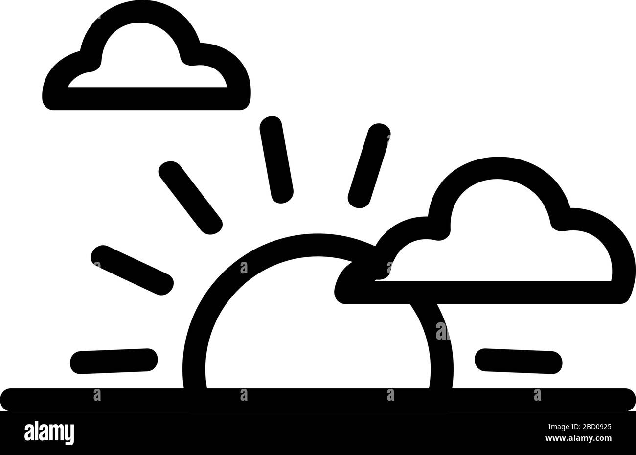 sunset clouds icon vector outline illustration Stock Vector Image & Art ...