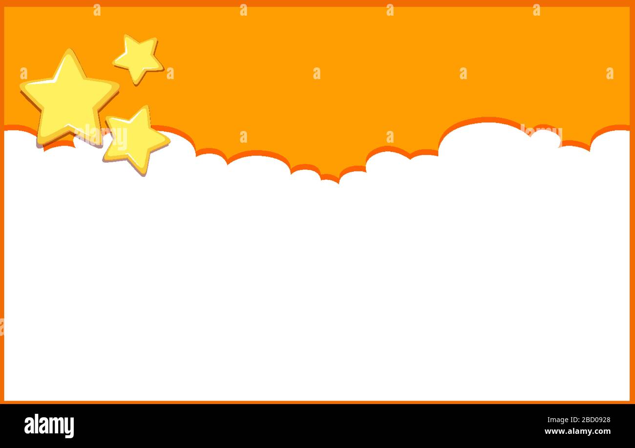 Background design with stars on orange sky illustration Stock Vector ...