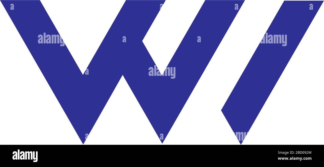 letter wi simple linear abstract geometric logo vector Stock Vector ...